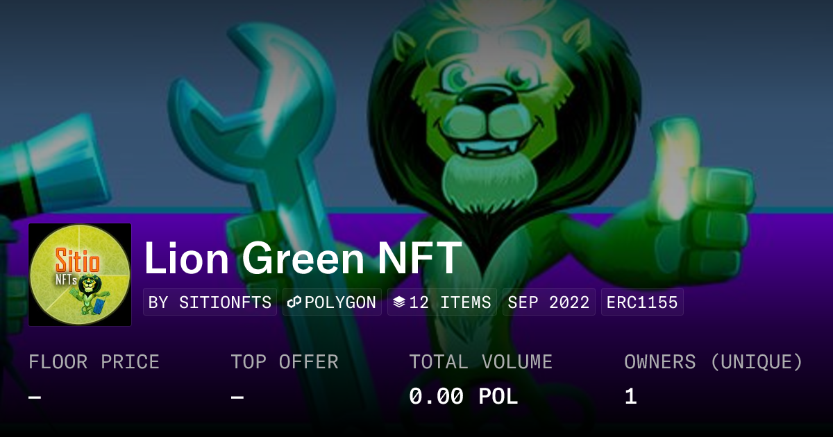 Lion Green NFT - Collection | OpenSea