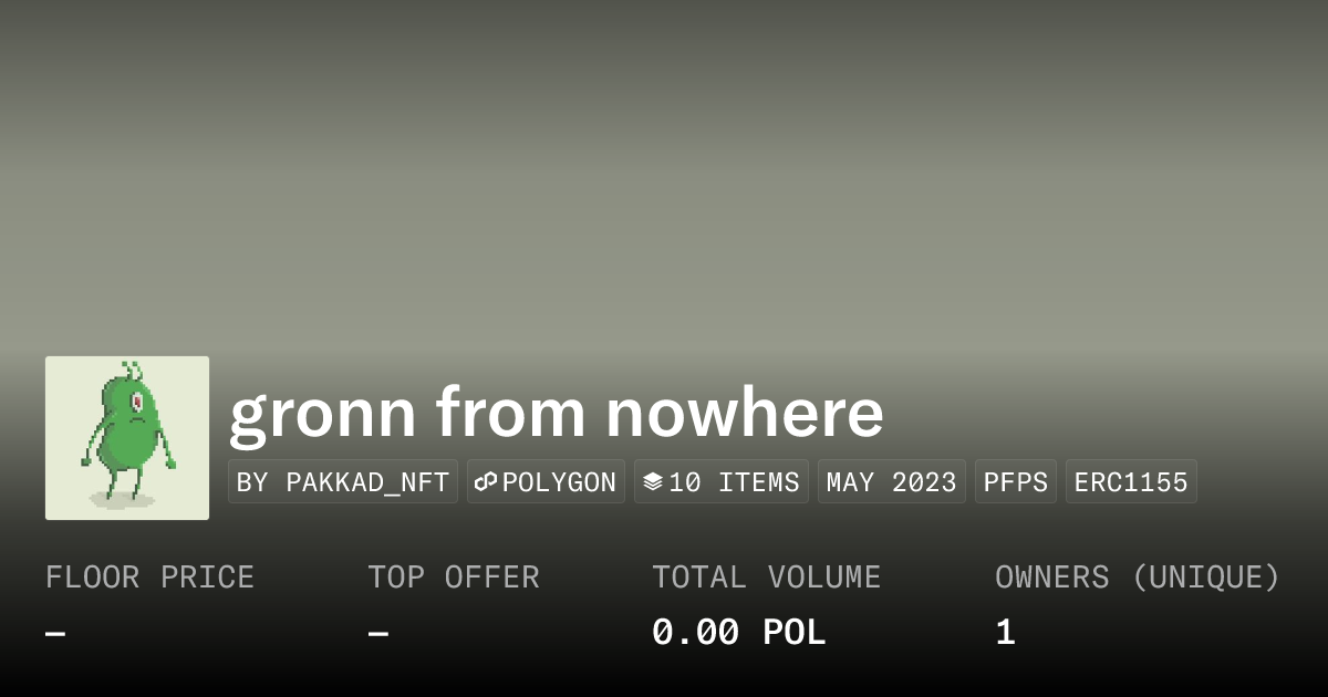 gronn from nowhere - Collection | OpenSea