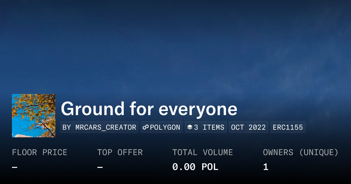 Ground for everyone - Collection | OpenSea