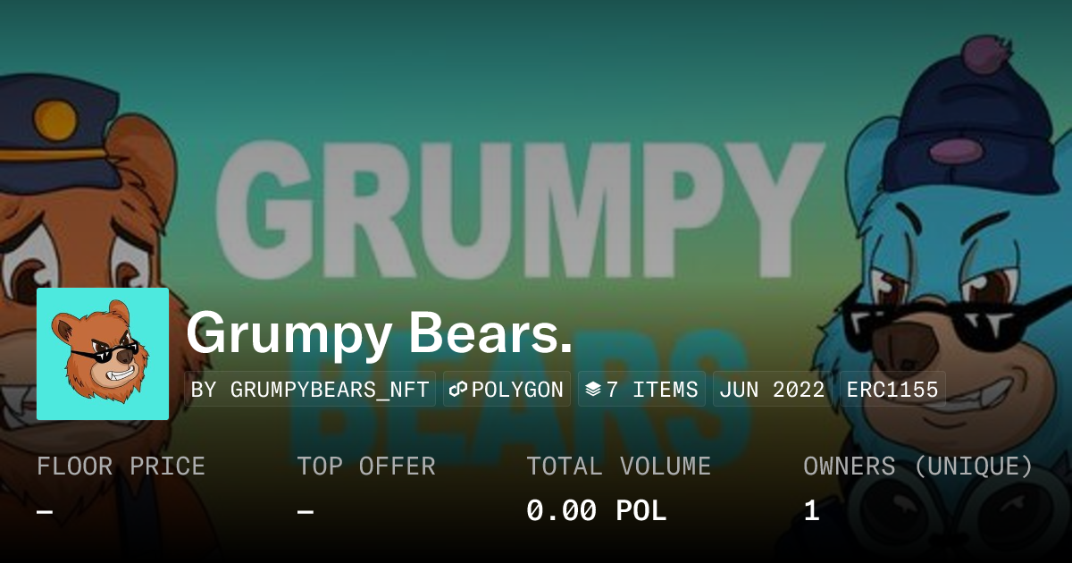 Grumpy Bears. - Collection | OpenSea