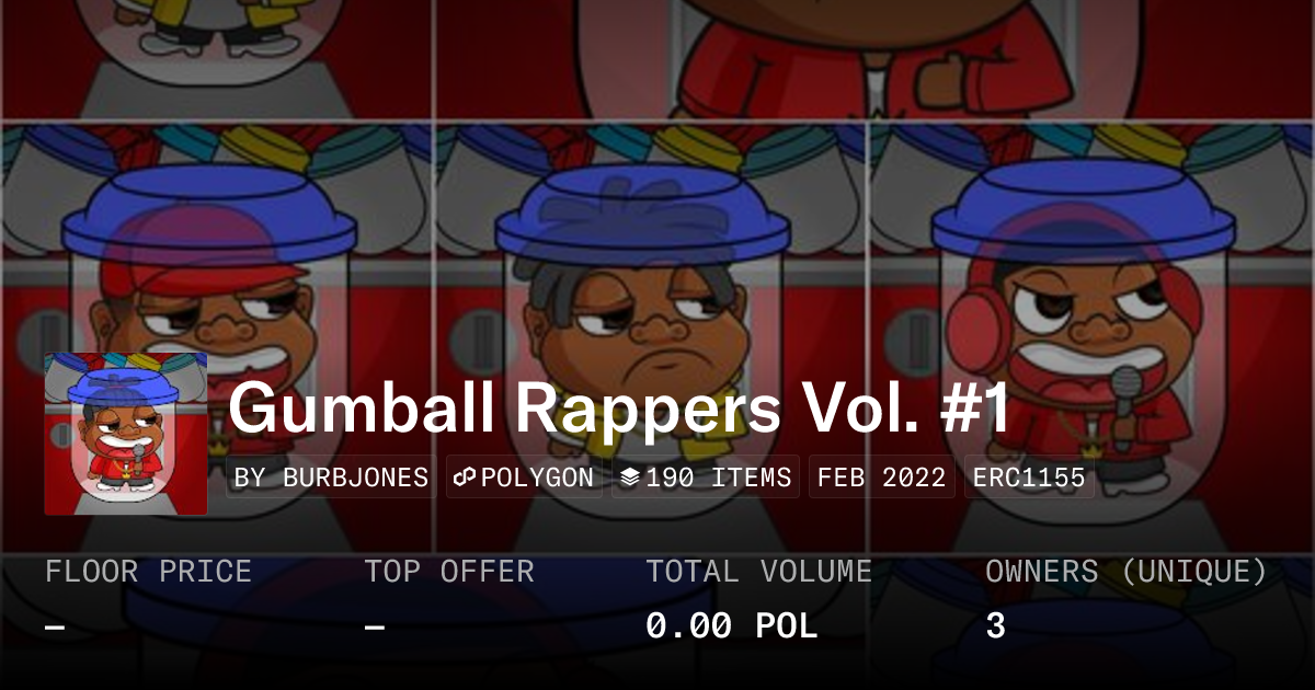 Gumball Rappers Vol. #1 - Collection | OpenSea