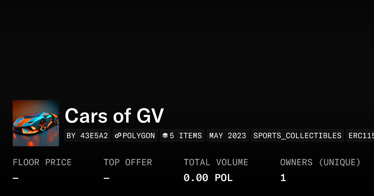 Cars of GV - Collection | OpenSea