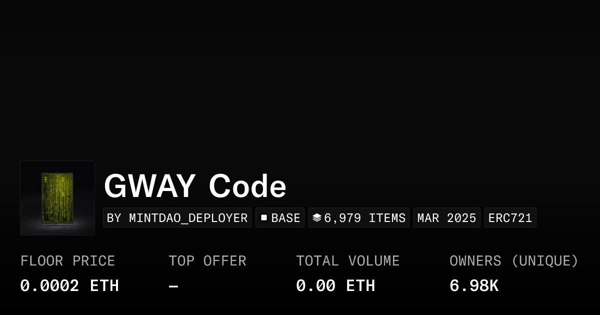 GWAY Code - Collection | OpenSea