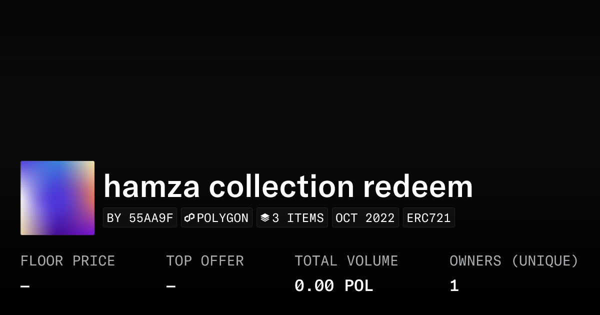 hamza collection redeem - Collection | OpenSea