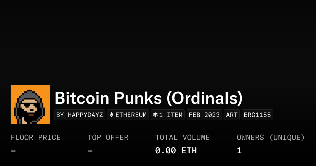 Bitcoin Punks (OrdinaIs) - Collection | OpenSea
