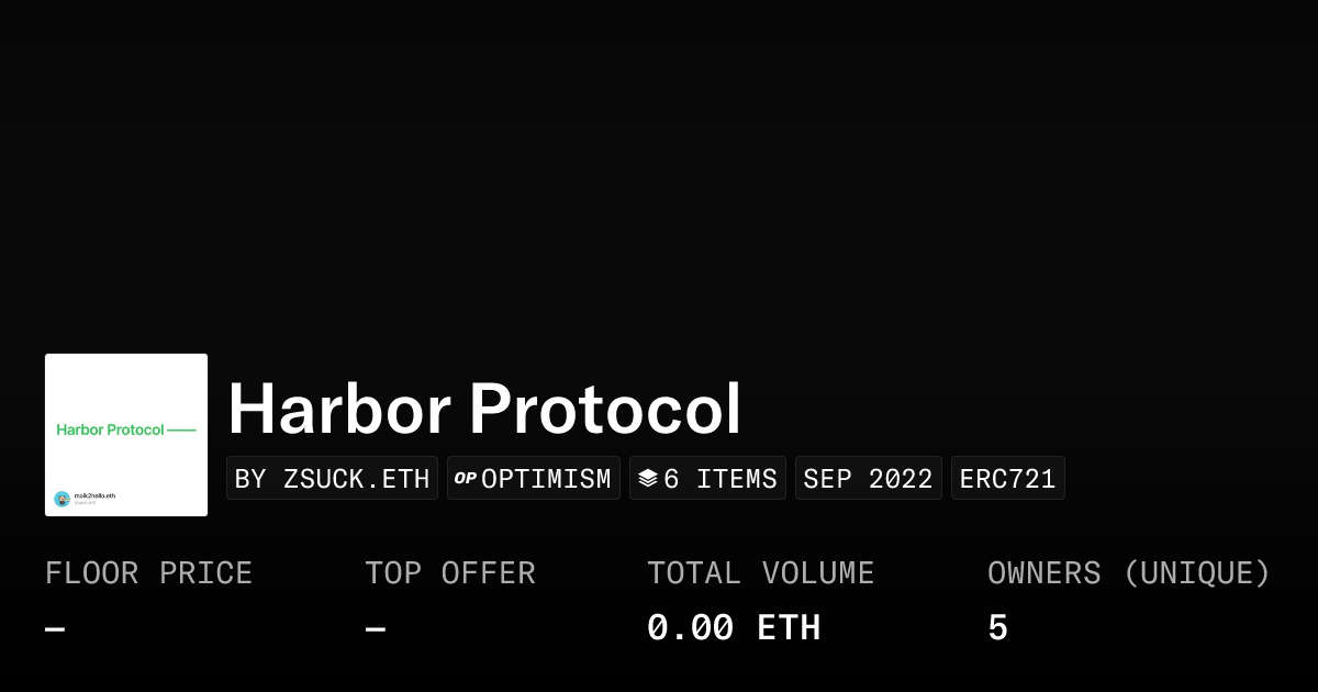 Harbor Protocol - Collection | OpenSea