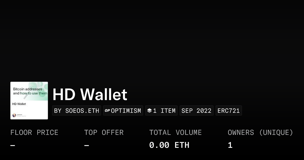 HD Wallet - Collection | OpenSea
