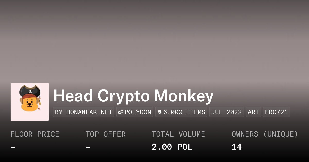 Head Crypto Monkey - Collection | OpenSea