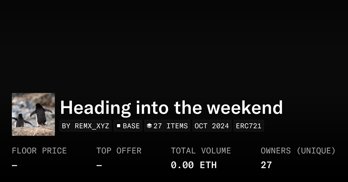 Heading into the weekend - Collection | OpenSea