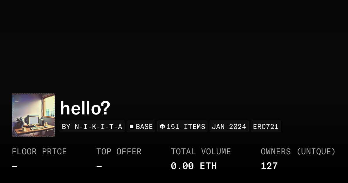hello? - Collection | OpenSea