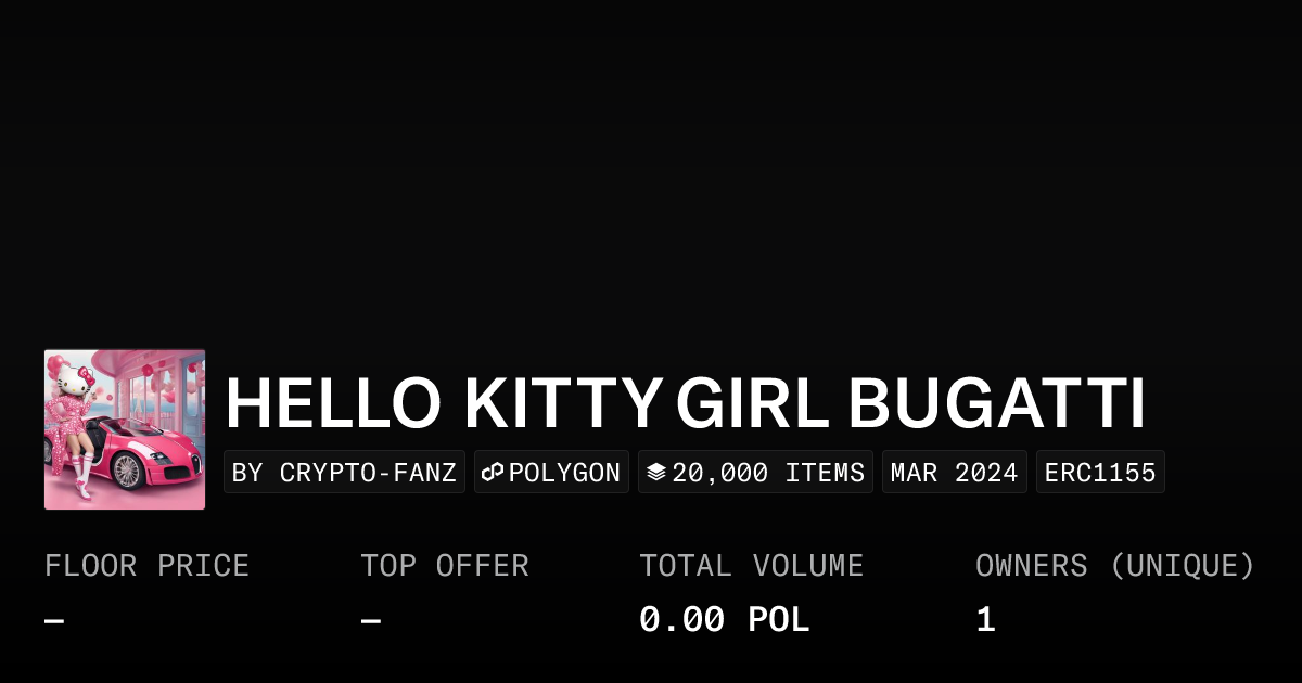 HELLO KITTY GIRL BUGATTI - Collection | OpenSea