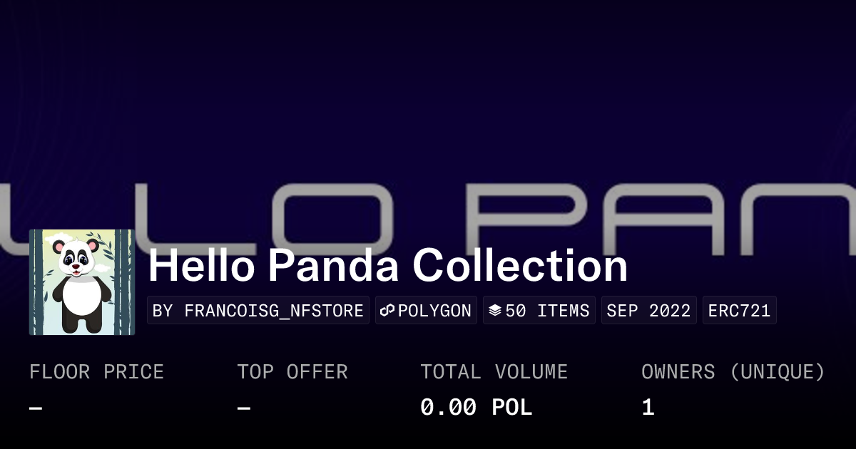 Hello Panda Collection - Collection | OpenSea