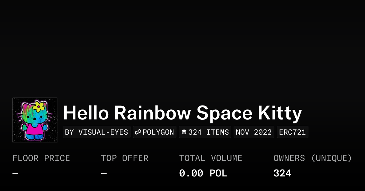 Hello Rainbow Space Kitty - Collection | OpenSea