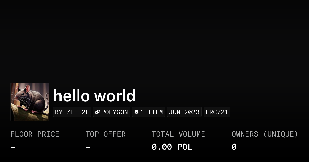 hello world - Collection | OpenSea