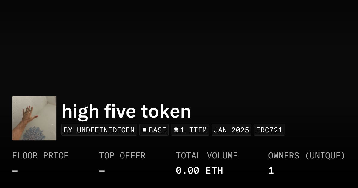 high five token - Collection | OpenSea