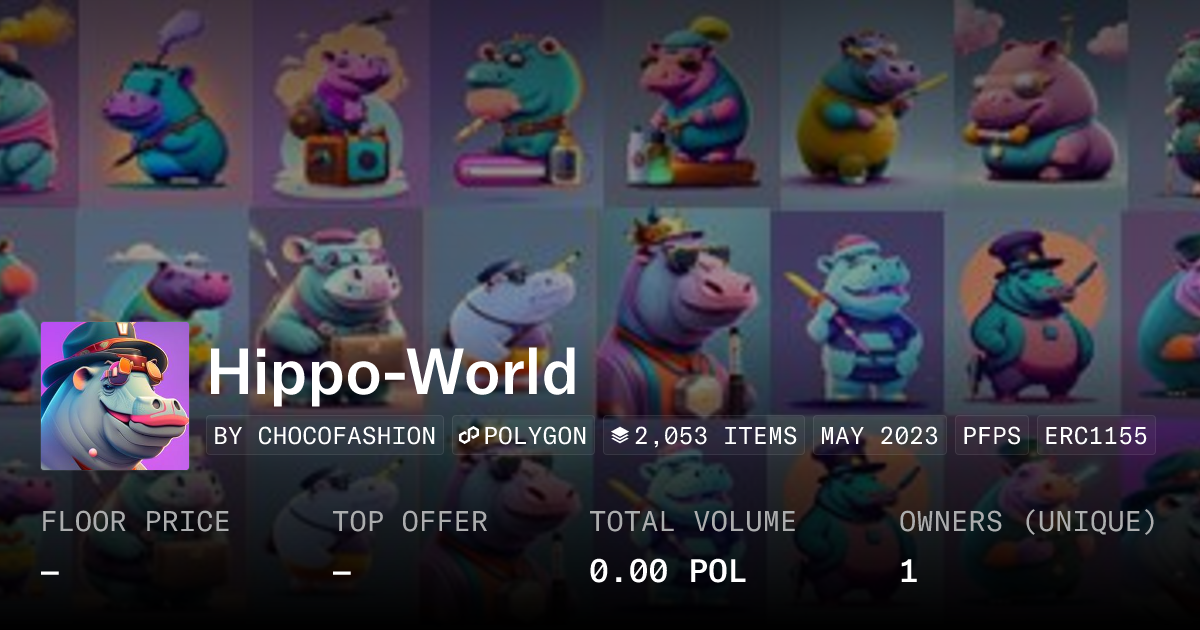 Hippo-World - Collection | OpenSea