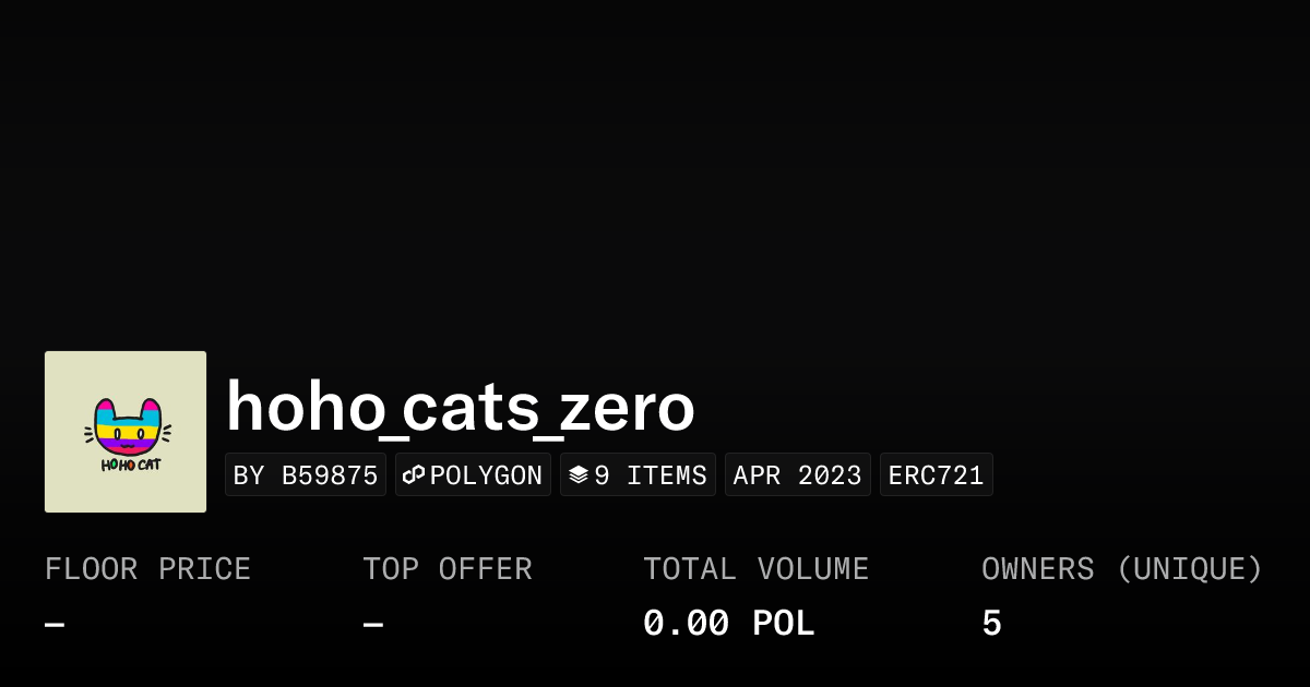 hoho_cats_zero - Collection | OpenSea