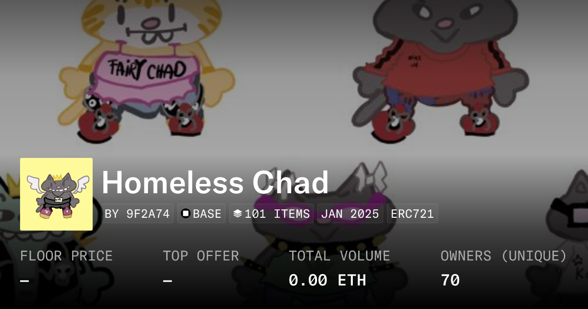 Homeless Chad 0.008 ETH - Collection | OpenSea