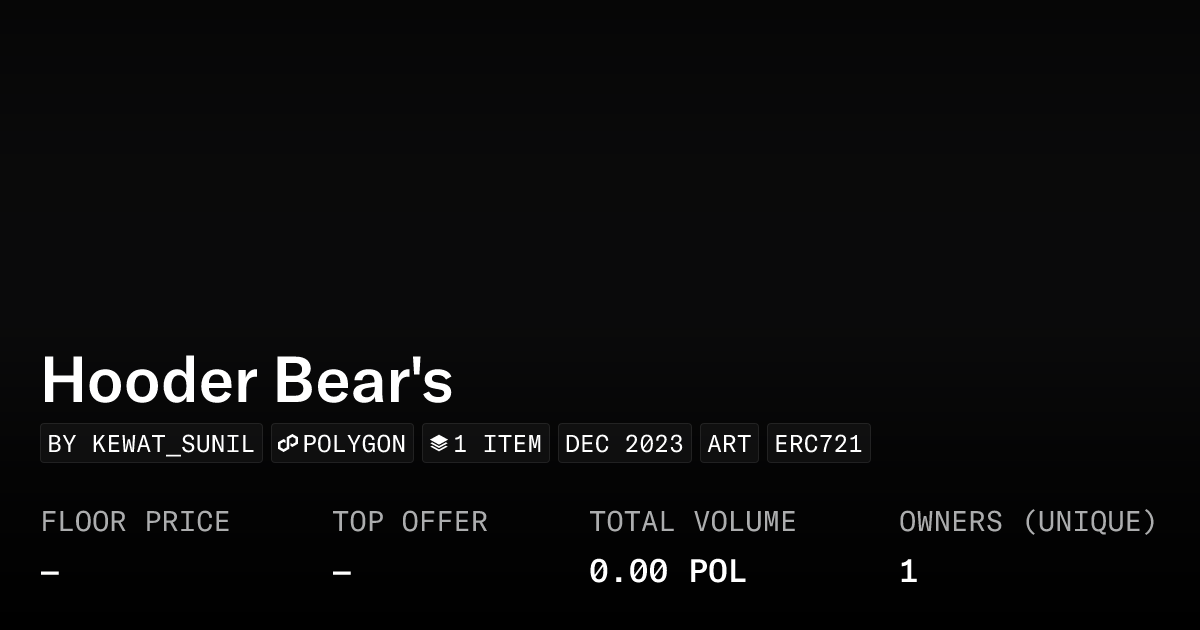 Hooder Bear's - Collection | OpenSea