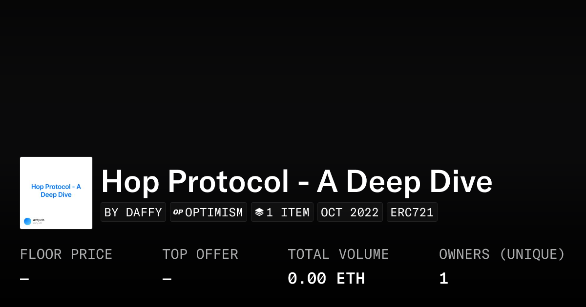 Hop Protocol - A Deep Dive - Collection | OpenSea