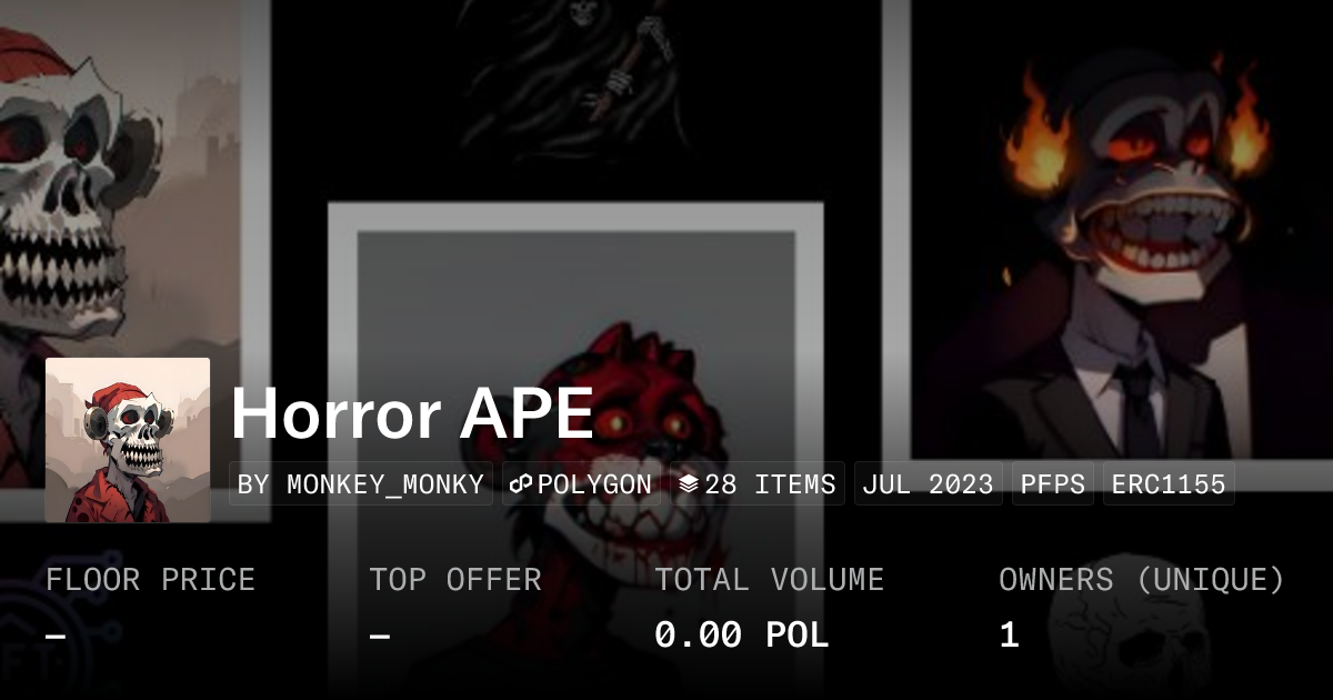 Horror APE - Collection | OpenSea