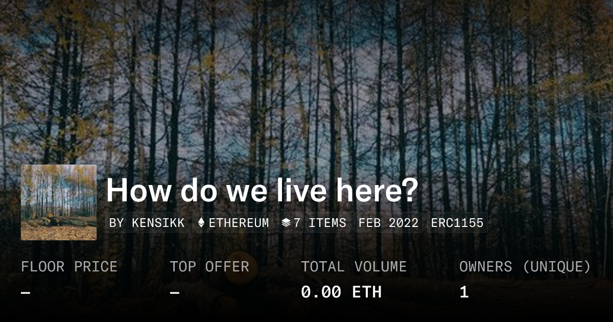 How do we live here? - Collection | OpenSea