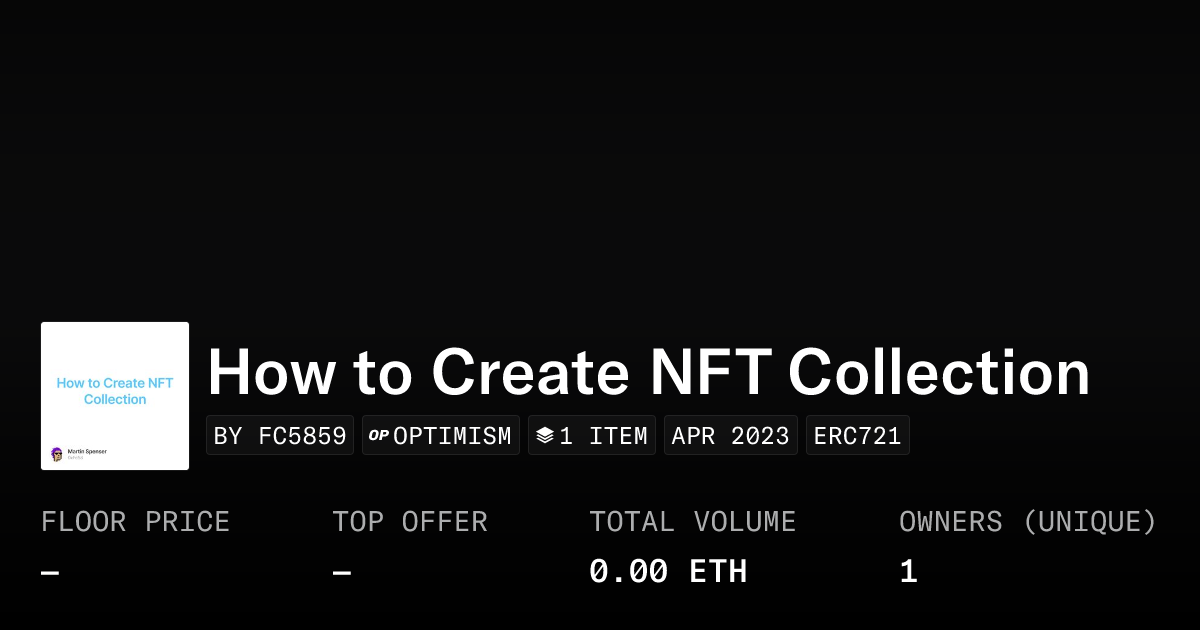 How to Create NFT Collection - Collection | OpenSea