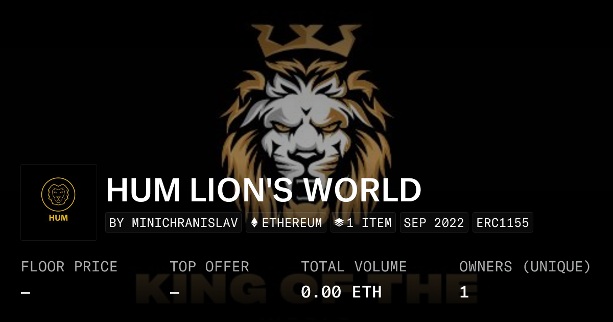 HUM LION'S WORLD - Collection | OpenSea