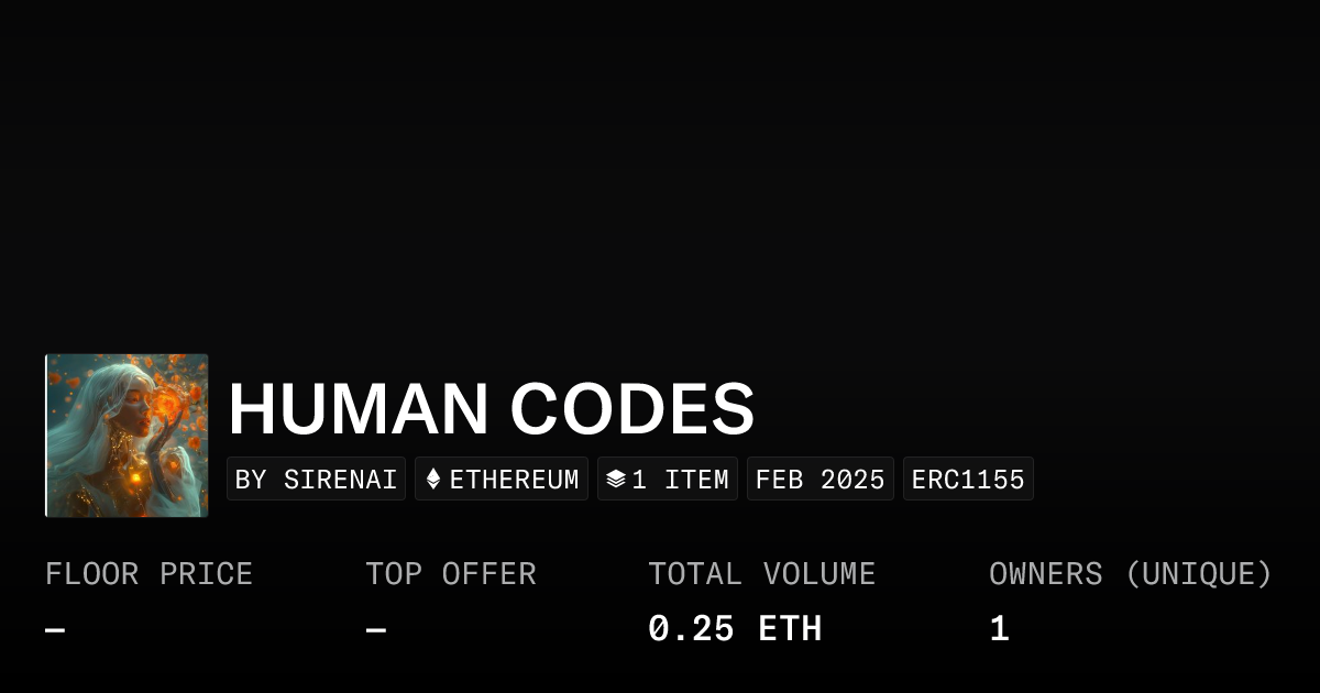 HUMAN CODES - Collection | OpenSea