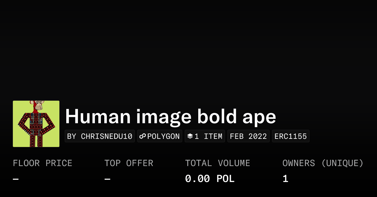 Human image bold ape - Collection | OpenSea