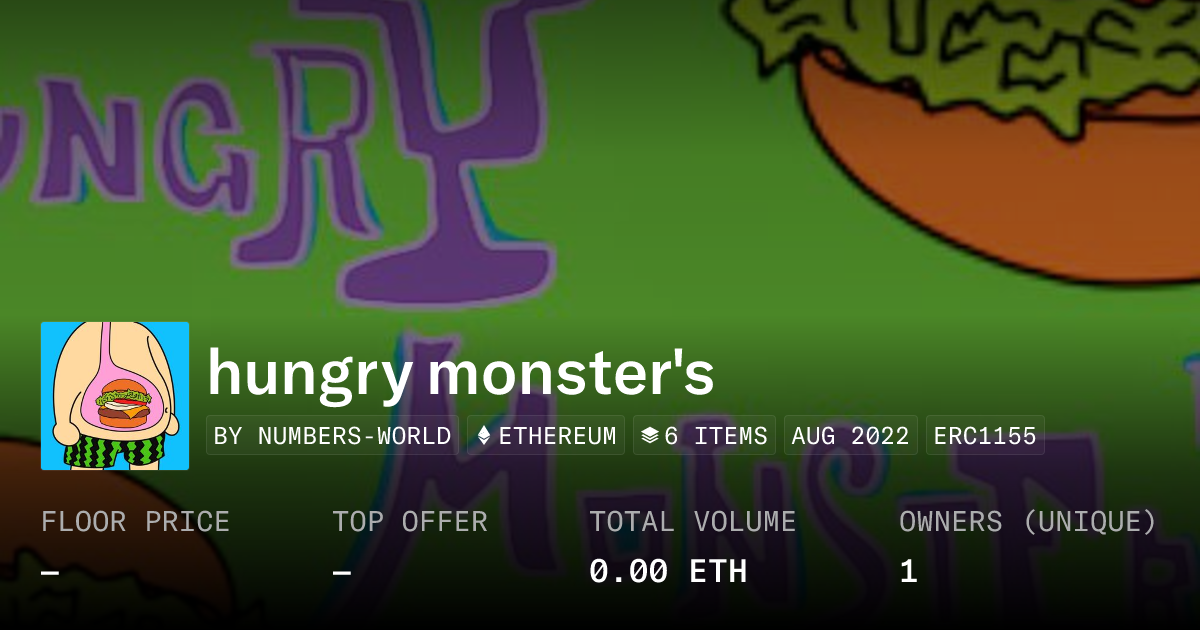 hungry monster's - Collection | OpenSea