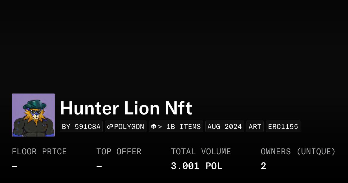 Hunter Lion Nft - Collection | OpenSea