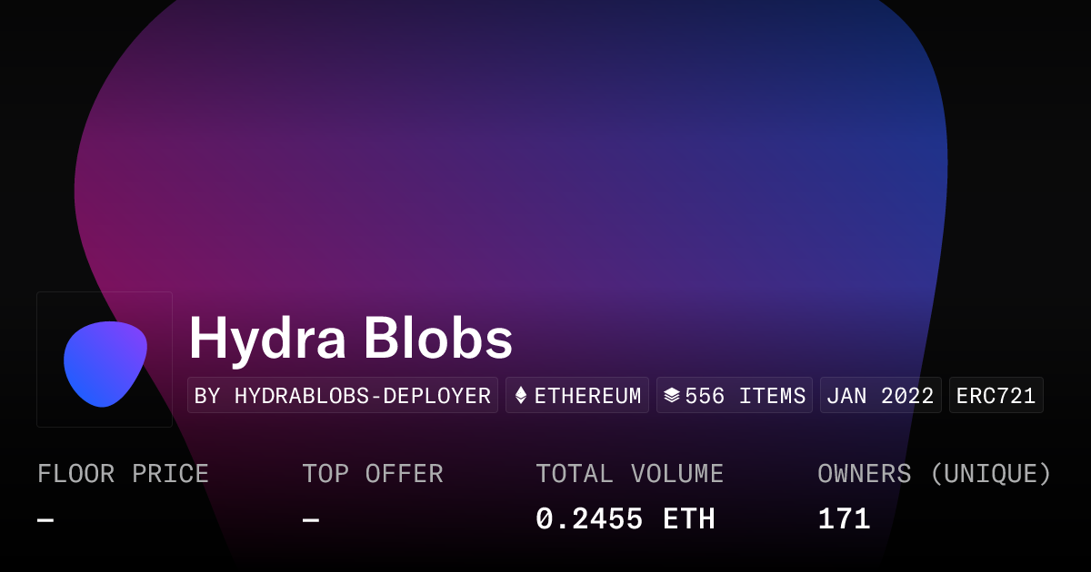 Hydra Blobs 0.10 ETH - Collection | OpenSea