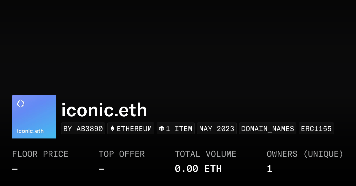 iconic.eth - Collection | OpenSea