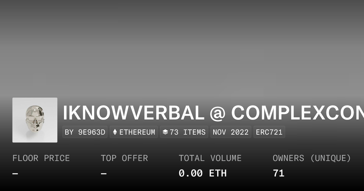 IKNOWVERBAL @ COMPLEXCON - Collection | OpenSea