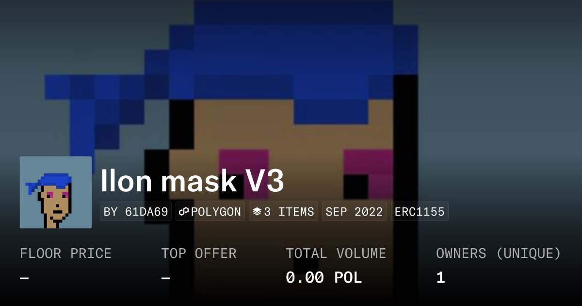 Ilon mask V3 - Collection | OpenSea