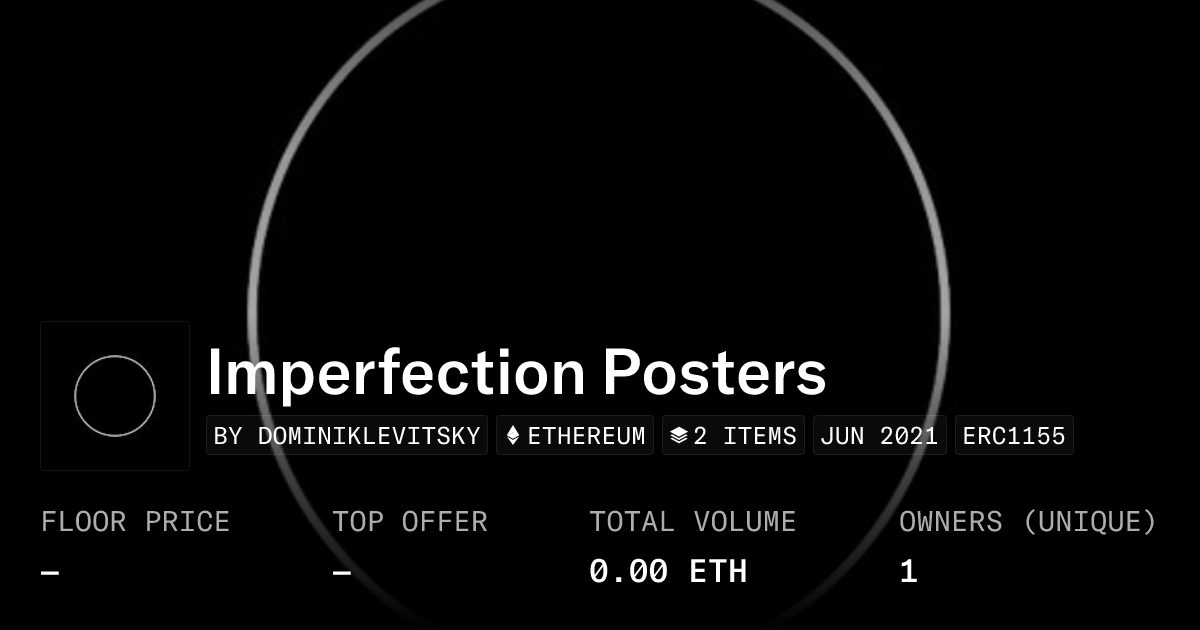 Imperfection Posters - Collection | OpenSea