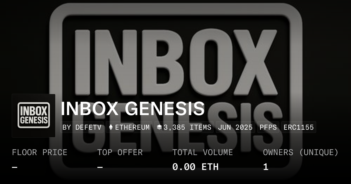 INBOX GENESIS - Collection | OpenSea