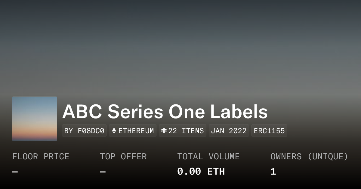 ABC Series One Labels - Collection | OpenSea