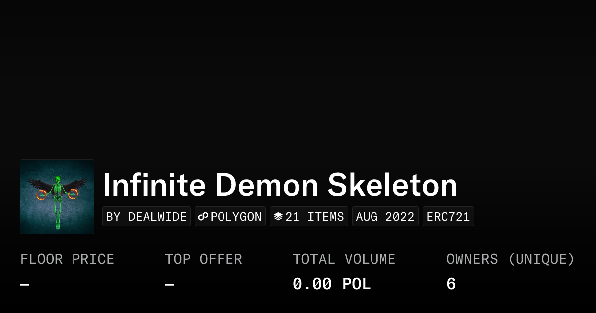 Infinite Demon Skeleton - Collection | OpenSea