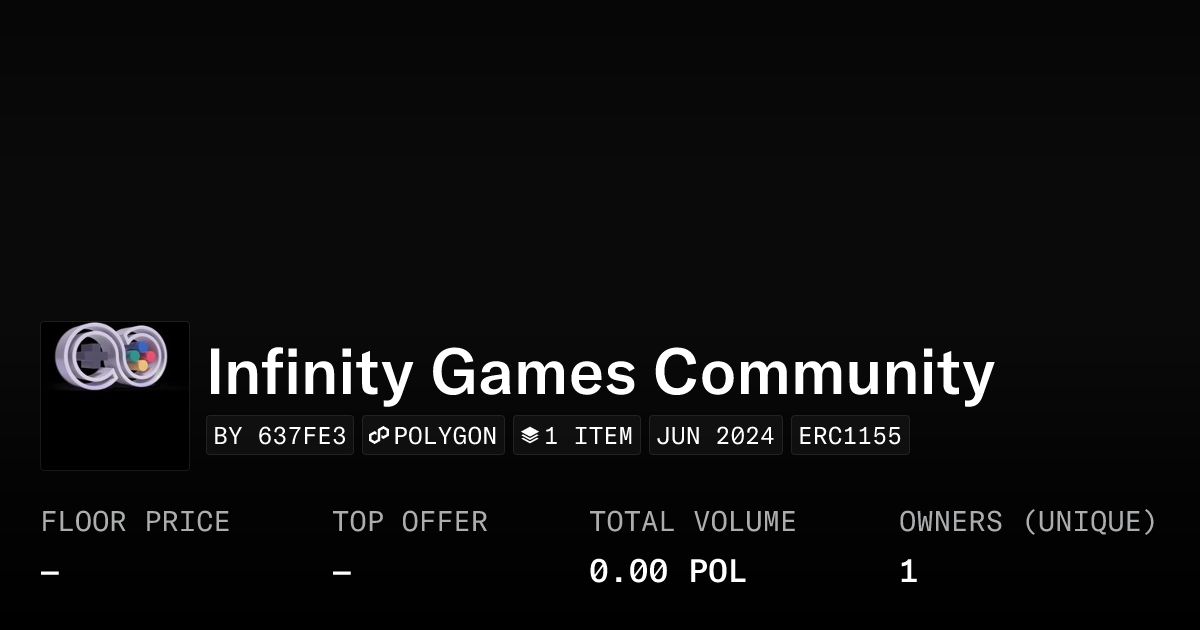 Infinity Games Community - Collection | OpenSea