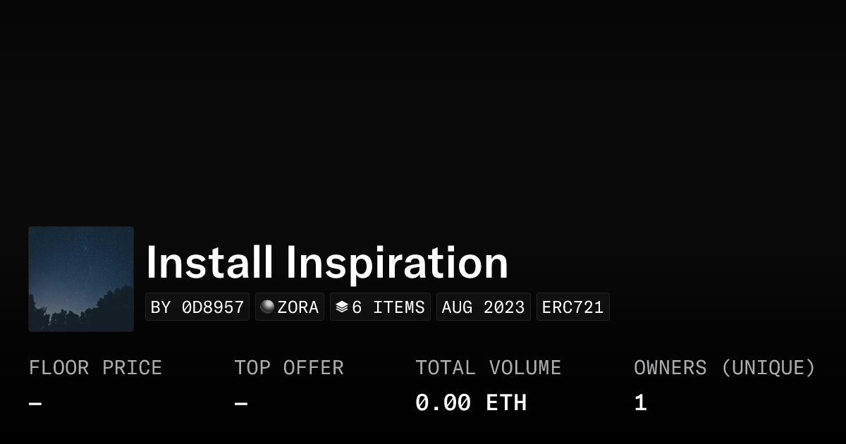Install Inspiration - Collection | OpenSea