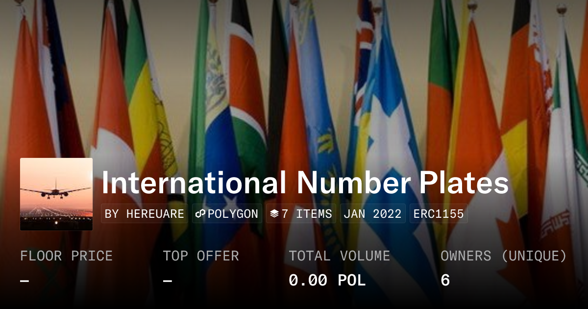 International Number Plates - Collection | OpenSea