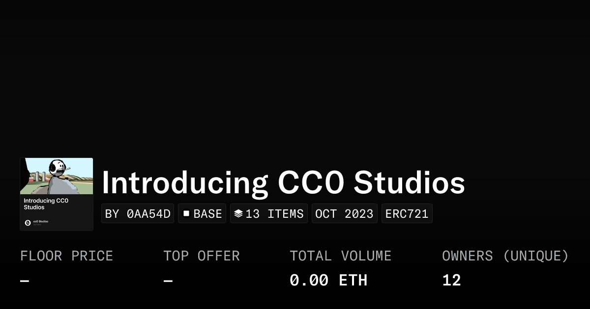 Introducing CC0 Studios - Collection | OpenSea
