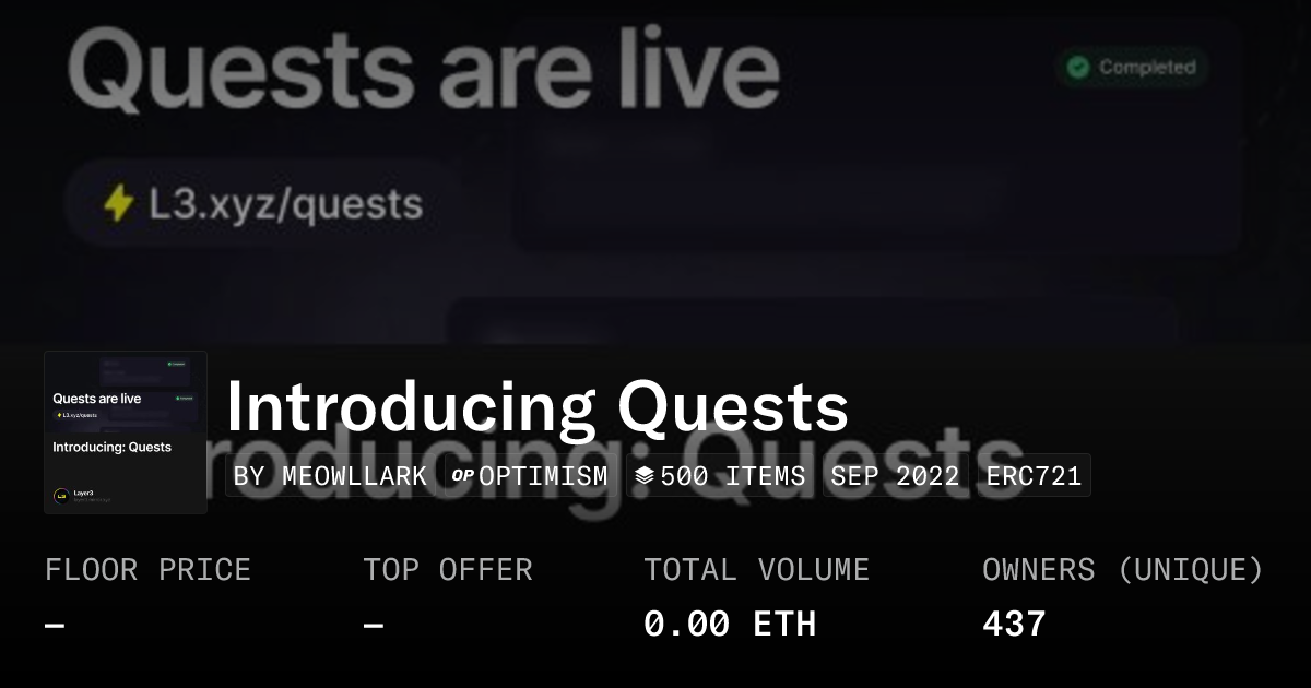 Introducing Quests - Collection | OpenSea