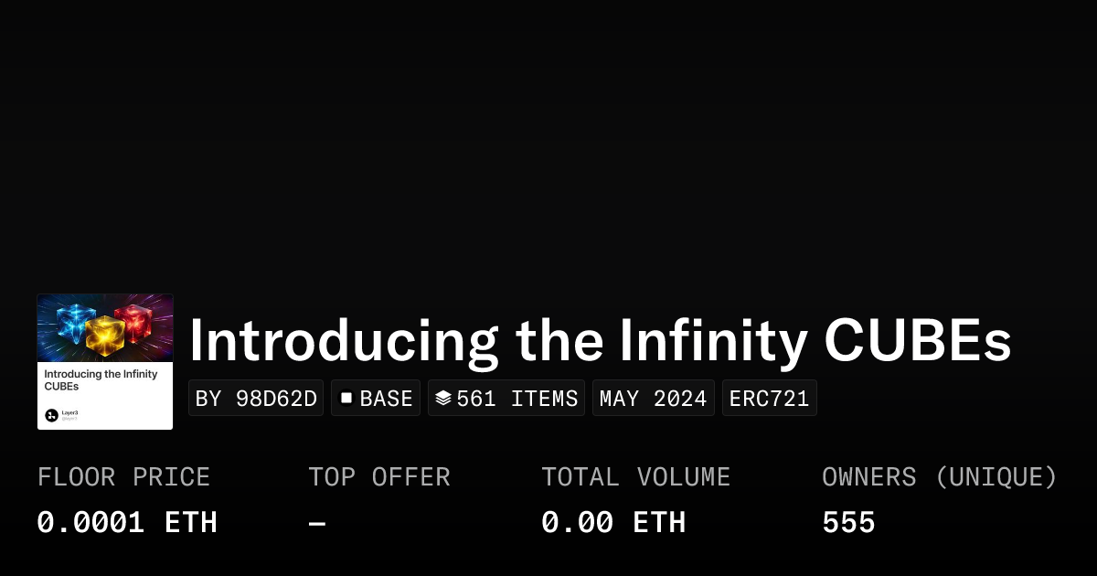 Introducing the Infinity CUBEs - Collection | OpenSea