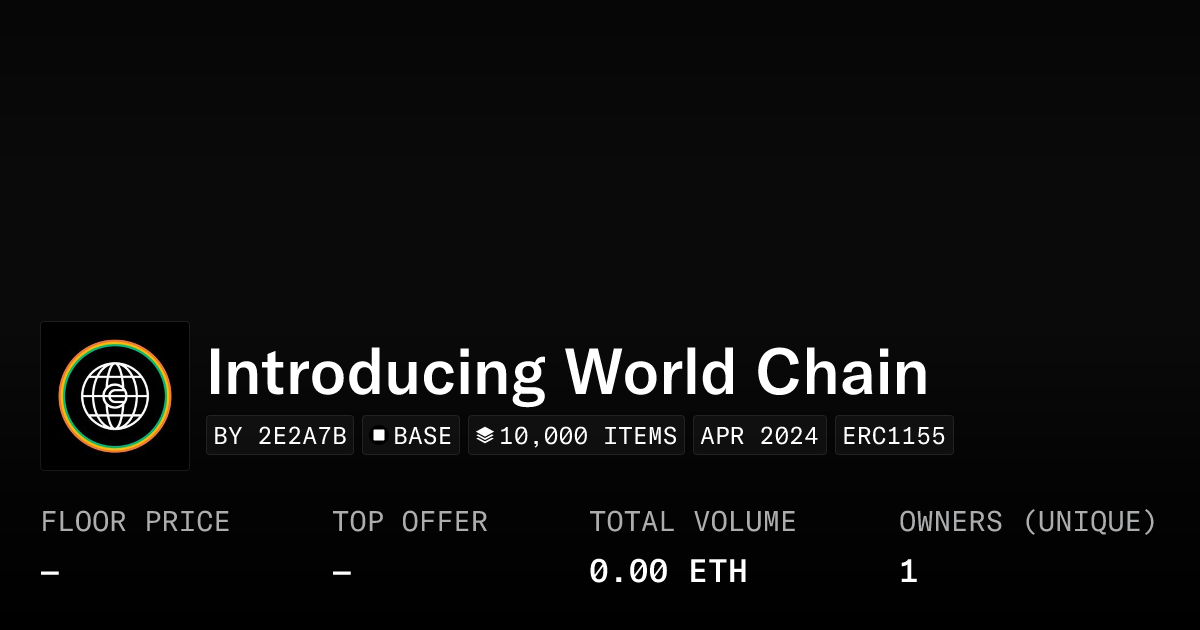 Introducing World Chain - Collection | OpenSea