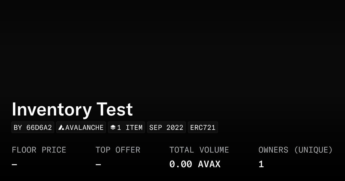 Inventory Test - Collection | OpenSea
