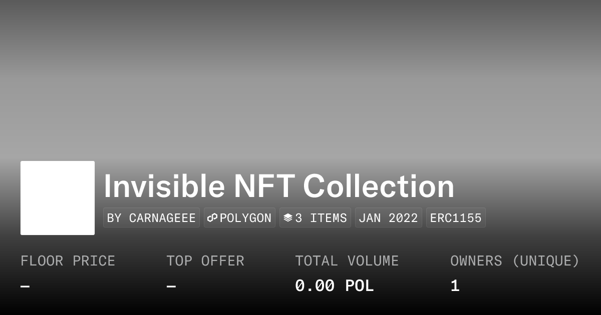 Invisible NFT Collection - Collection | OpenSea