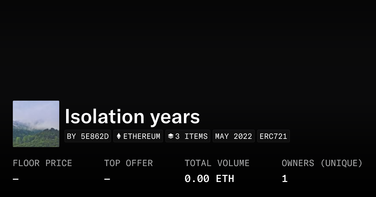 Isolation years - Collection | OpenSea